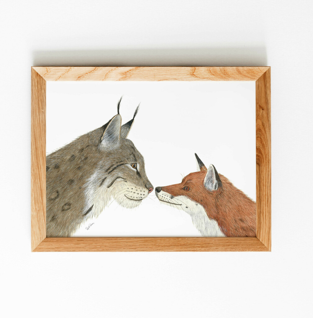 Kunstdruck "Der Luchs liebt einen Fuchs" - Atelier Baldrian & Hackel OG